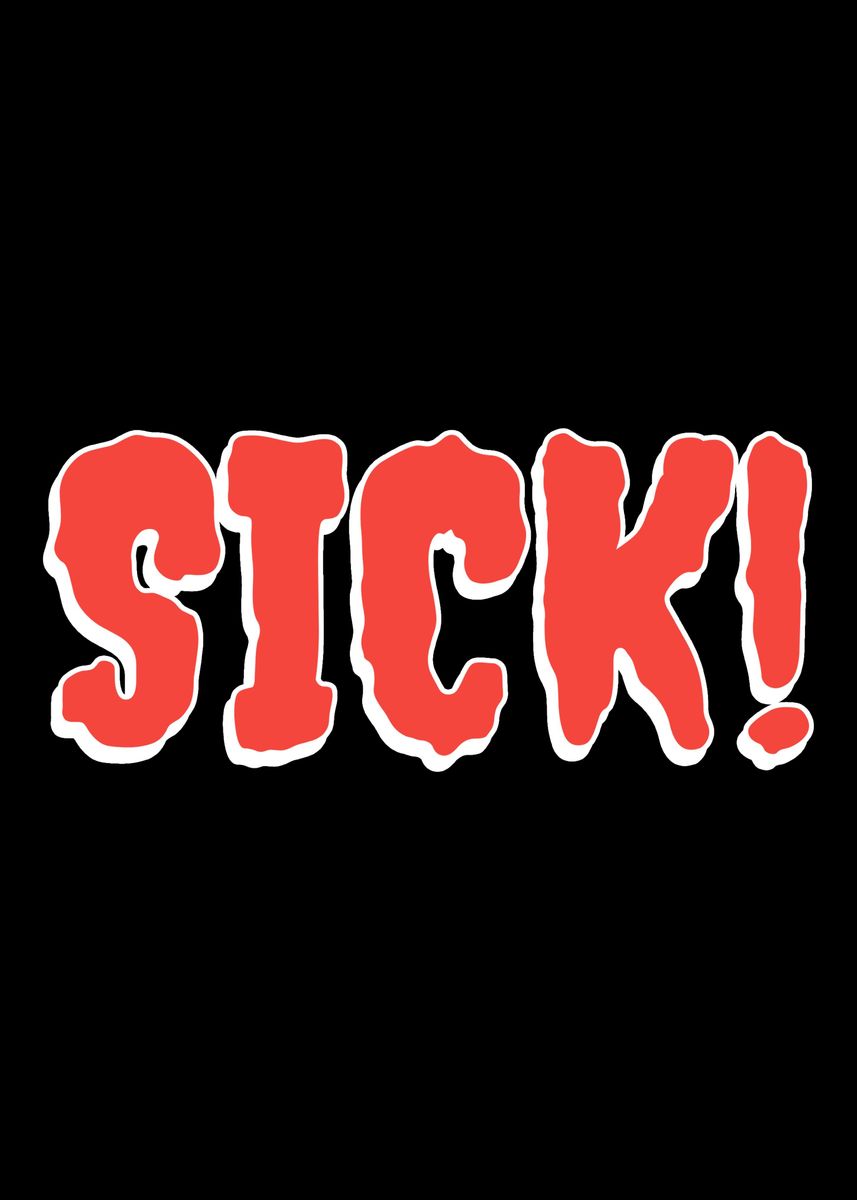 'Sick Krank Crazy Verrck F' Poster, picture, metal print, paint by ...