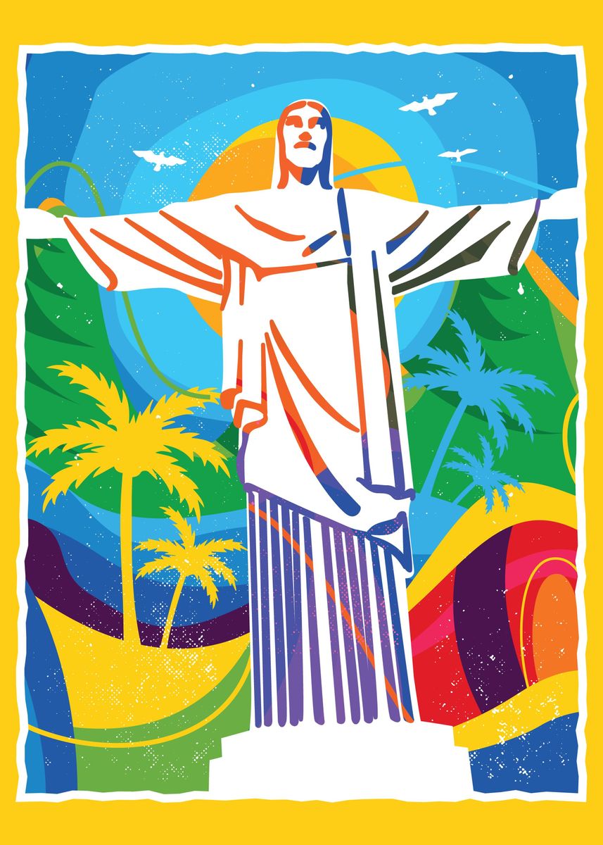'Brazil Jesus statue' Poster, picture, metal print, paint by Bombdesign ...
