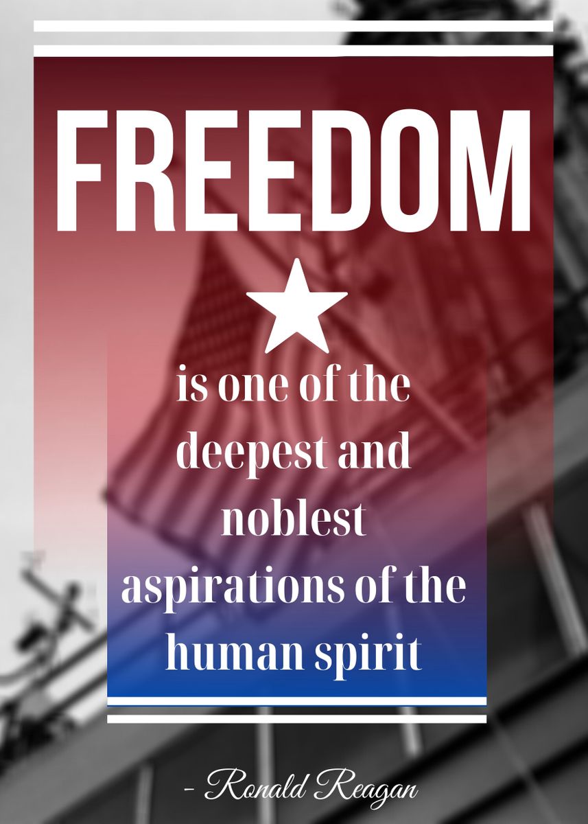 'USA freedom quote' Poster, picture, metal print, paint by CiniArt ...