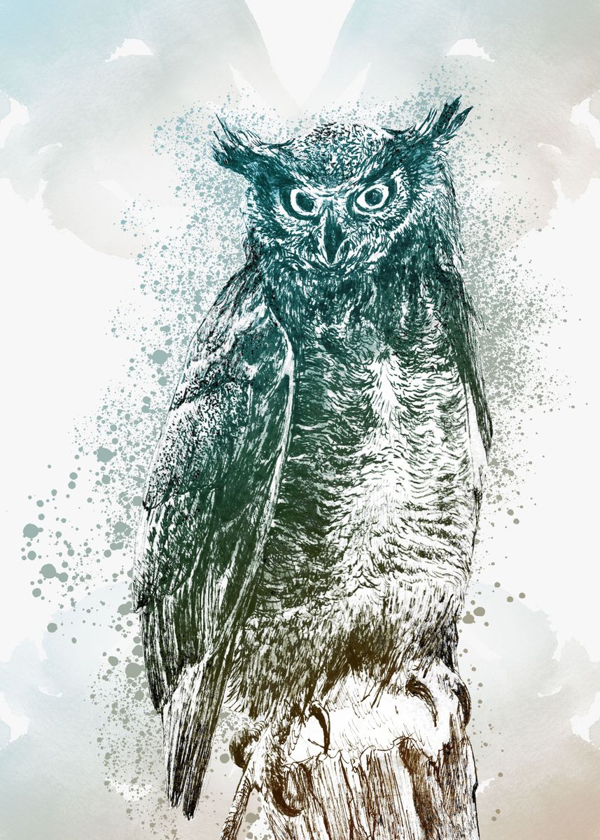 'Wise owl' Poster by Małgorzata Kubik | Displate