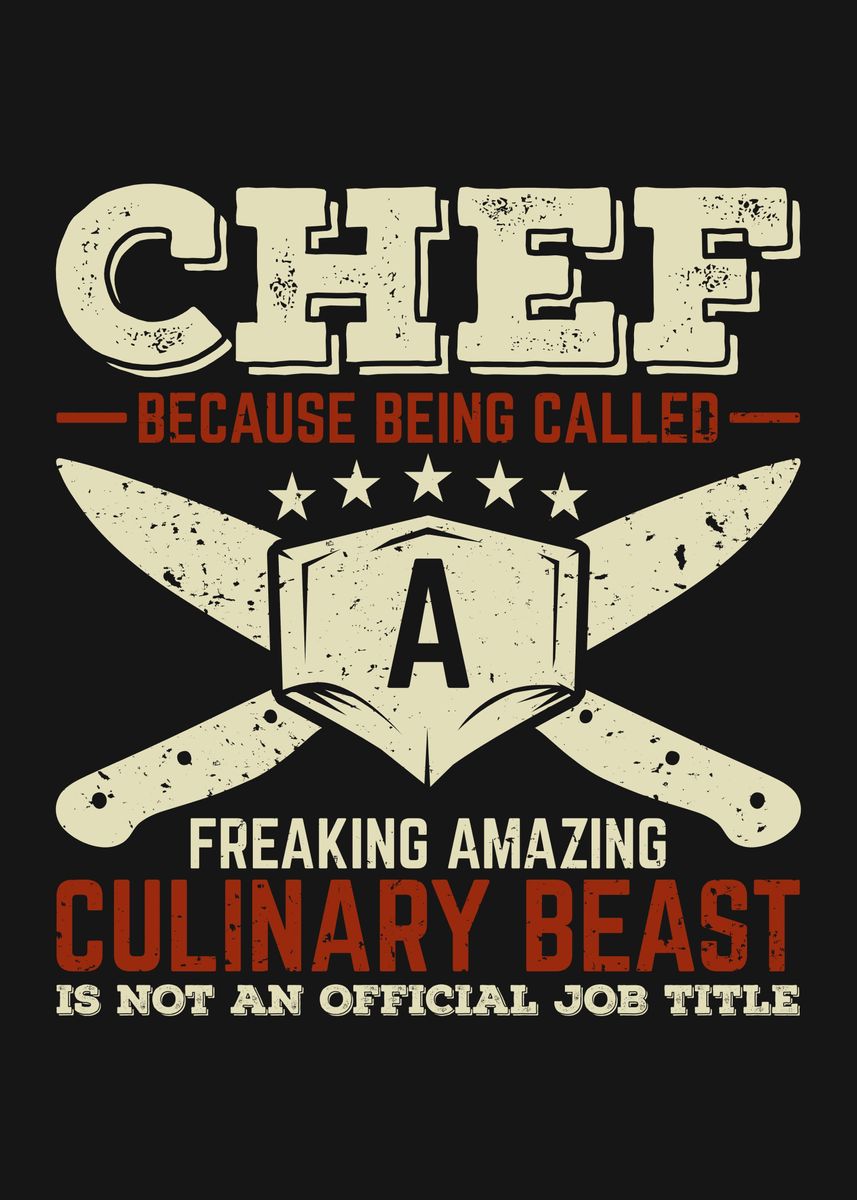 'Funny Chef Design' Poster, picture, metal print, paint by Marcel Doll ...