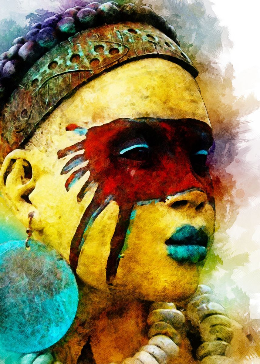 'Tribal colours' Poster, picture, metal print, paint by Aivaras ...