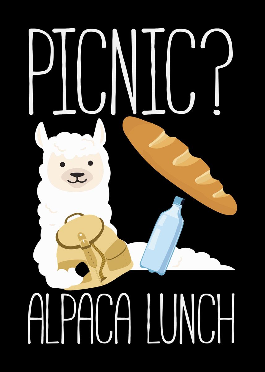 'Alpaca Picnic Lunch Bag' Poster, picture, metal print, paint by ...