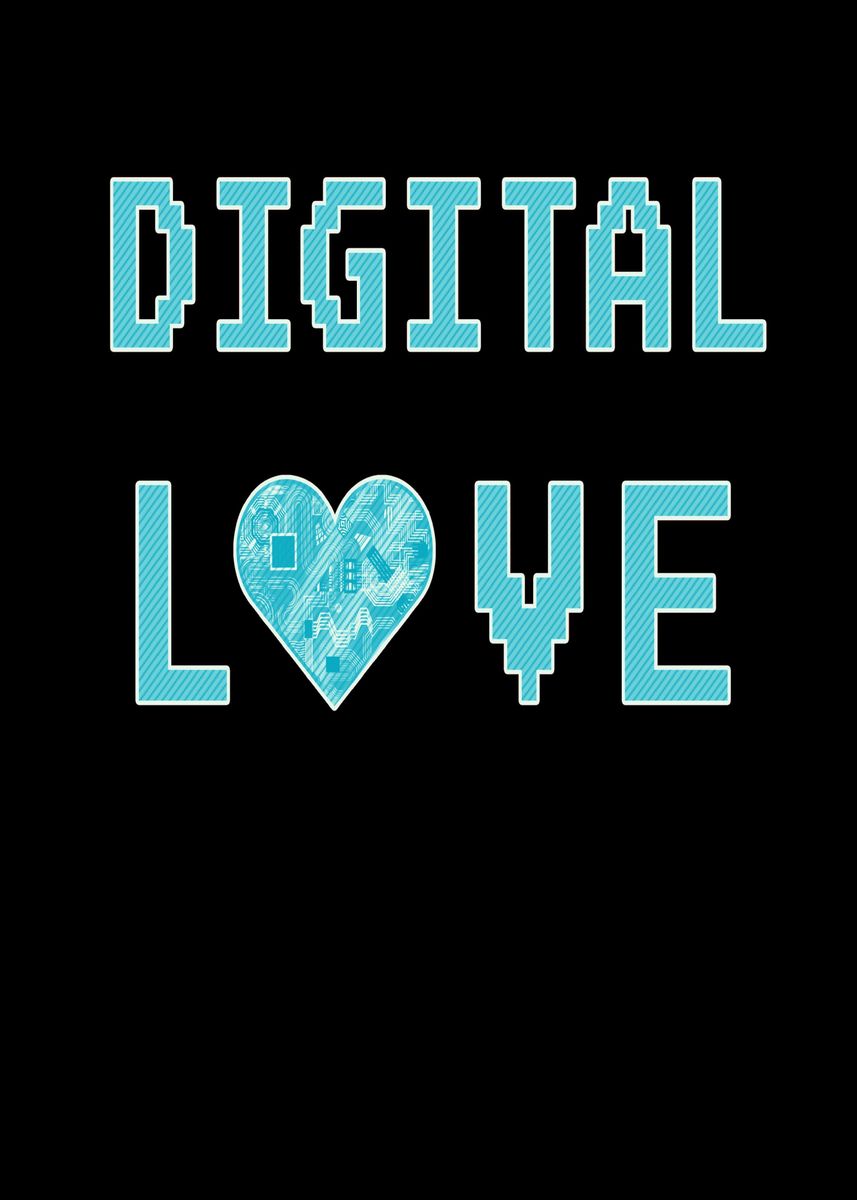 'Digital Love Love Heart' Poster, picture, metal print, paint by ...