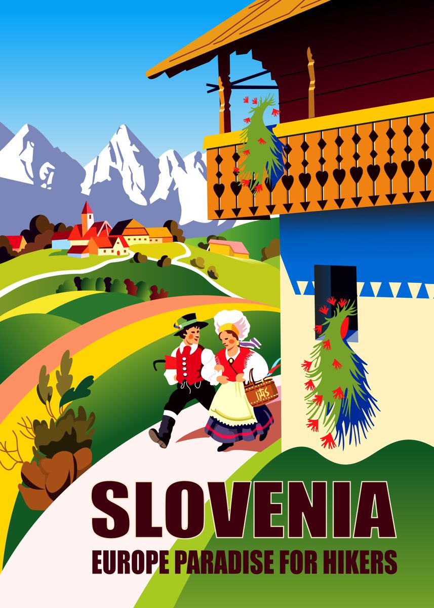 'Slovenia' Poster, picture, metal print, paint by Long Shot | Displate