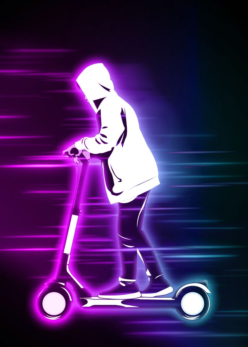 'Hoodie Night Rider' Poster, picture, metal print, paint by Chazy ...