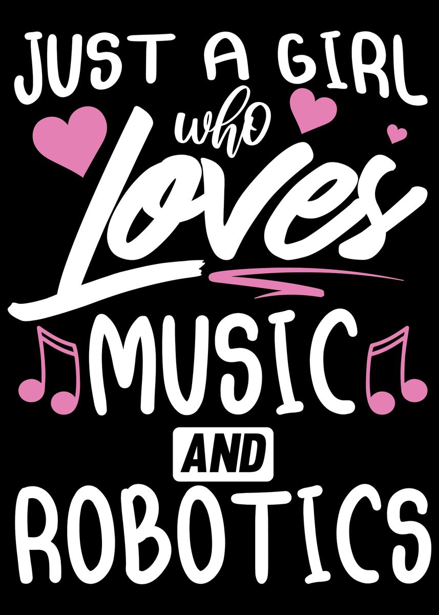 'girl who loves music robot' Poster by Marc Kolb | Displate