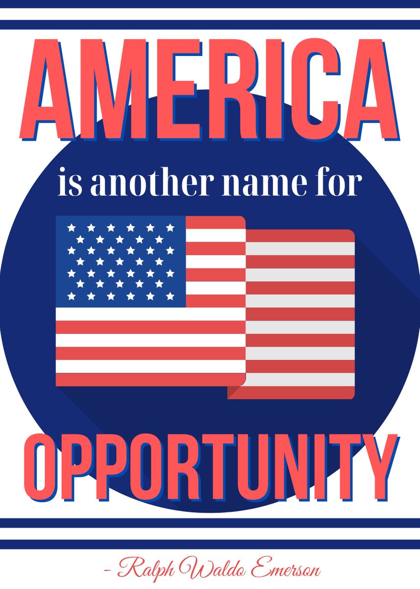 'USA quote' Poster, picture, metal print, paint by CiniArt | Displate