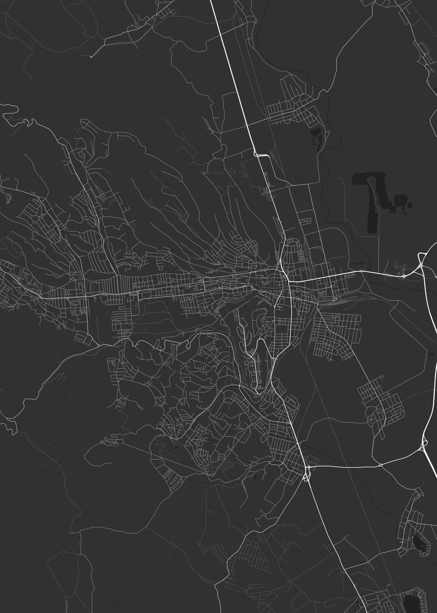 'Miskolc Hungary Map' Poster by GraphicalMaps | Displate