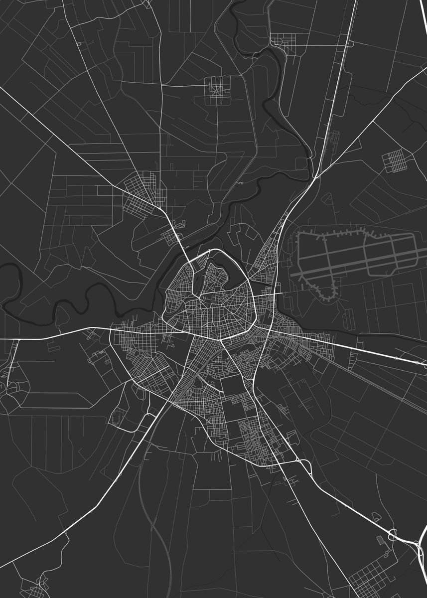 'Larissa Greece Map' Poster, picture, metal print, paint by ...