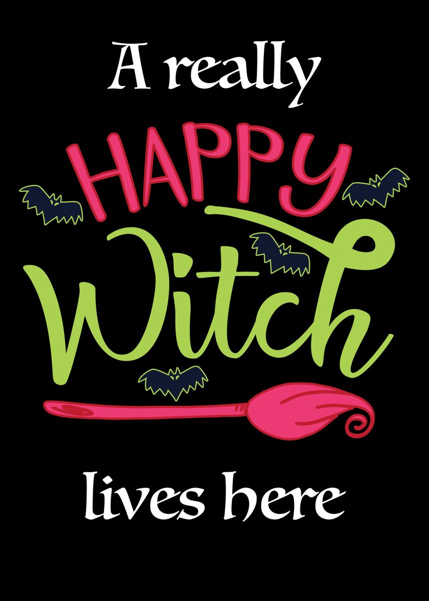 'A really happy Witch' Poster, picture, metal print, paint by ...