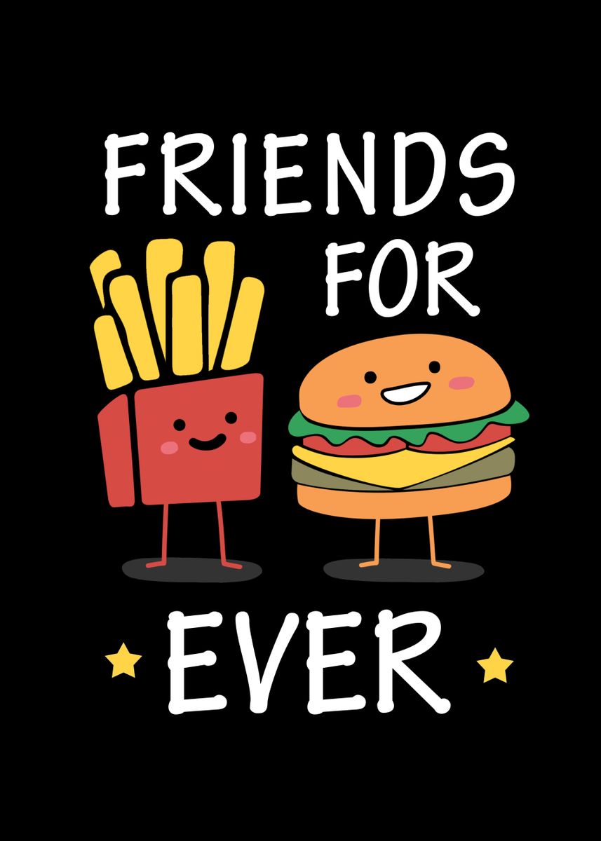 'French Fries Burger' Poster by Norden | Displate