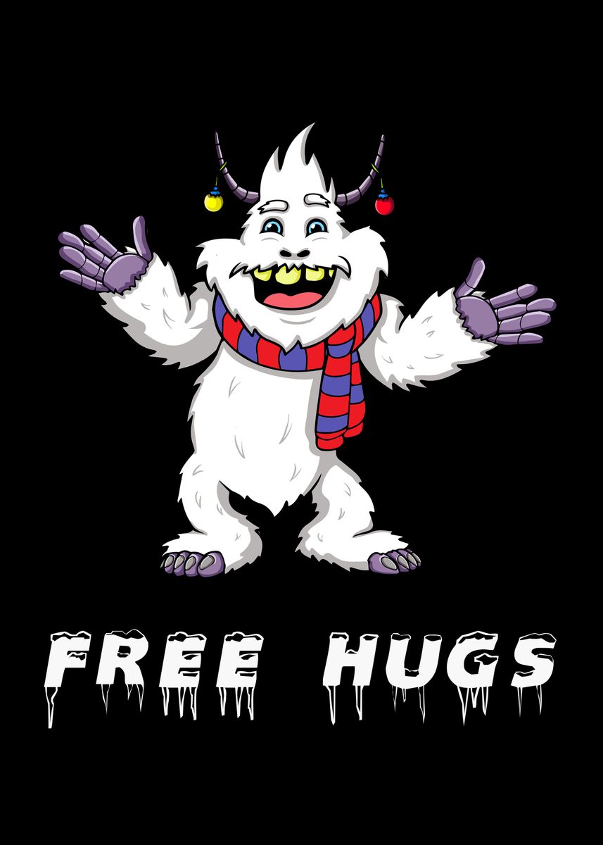 'Yeti Free Hugs' Poster, picture, metal print, paint by Timo Bockrath ...