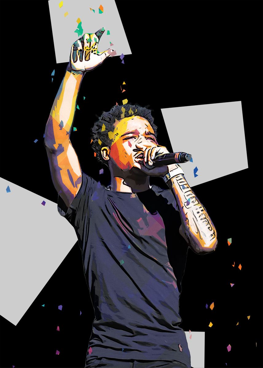 'Roddy Ricch' Poster, picture, metal print, paint by OOM TEAM | Displate