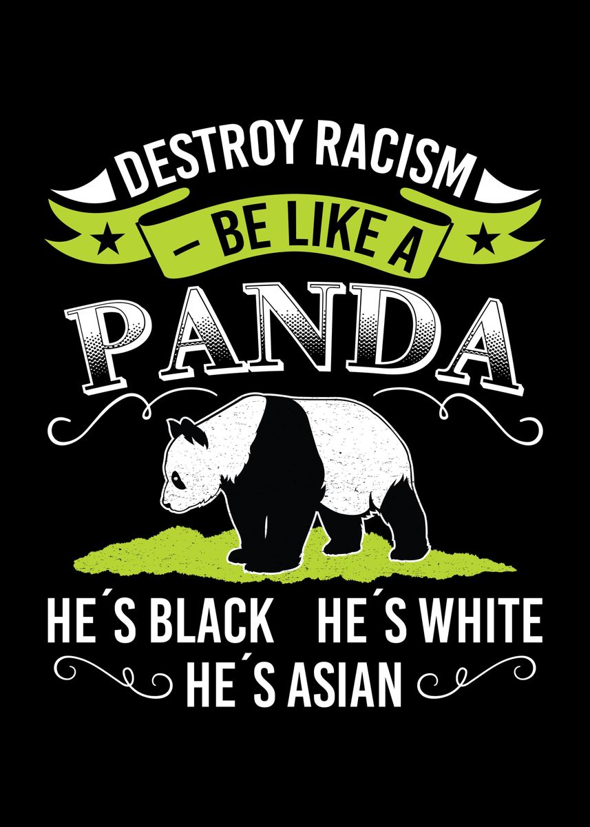 'Anti Rassismus Panda' Poster, picture, metal print, paint by ...