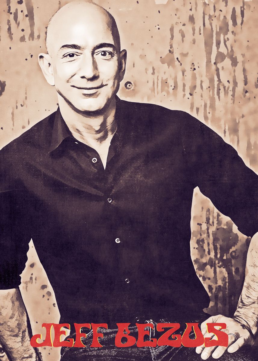 'Jeff Bezos' Poster, picture, metal print, paint by Anxhela Sufa | Displate