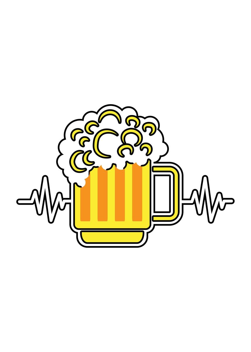 'Beer Heart Drinking Liquor' Poster, picture, metal print, paint by ...