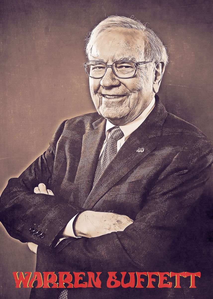 'Warren Buffett' Poster, picture, metal print, paint by Anxhela Sufa ...