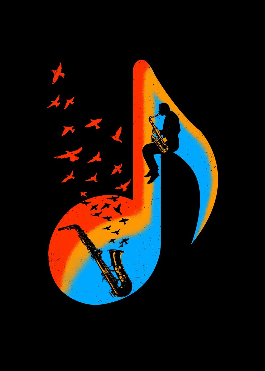 'Music Saxophone Player' Poster, picture, metal print, paint by Tofan ...