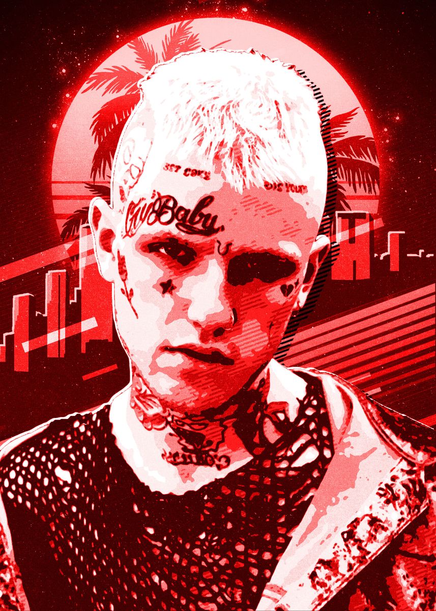 'Lil Peep red retro' Poster, picture, metal print, paint by Wibu Soft ...