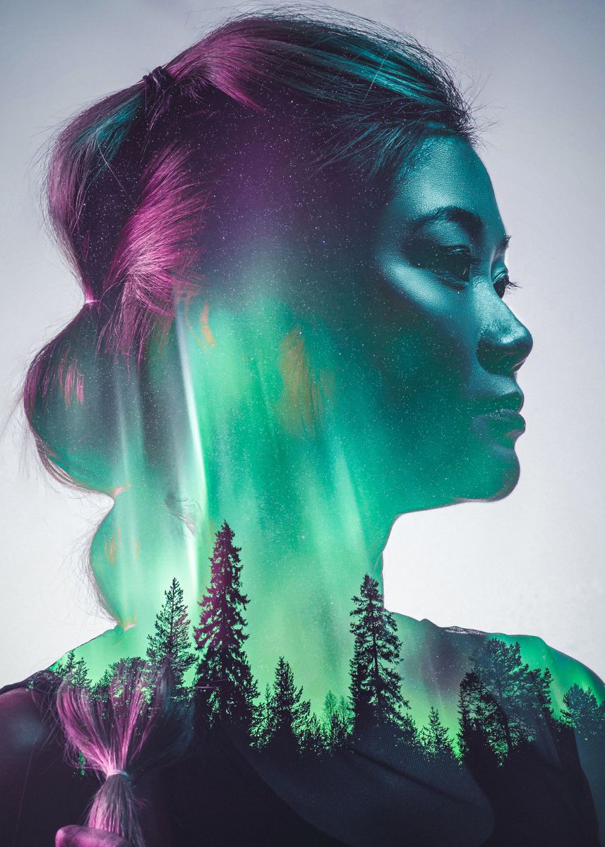 'Double Exposure' Poster, picture, metal print, paint by Design by ...