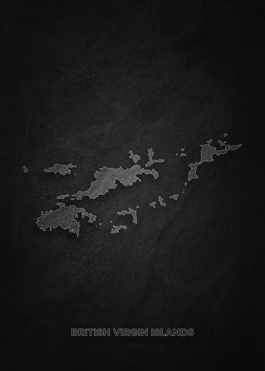 'British Virgin Islands Map' Poster, picture, metal print, paint by ...