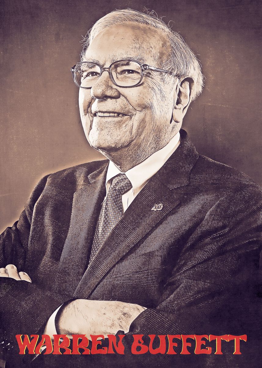 'Warren Buffett' Poster, picture, metal print, paint by Anxhela Sufa ...