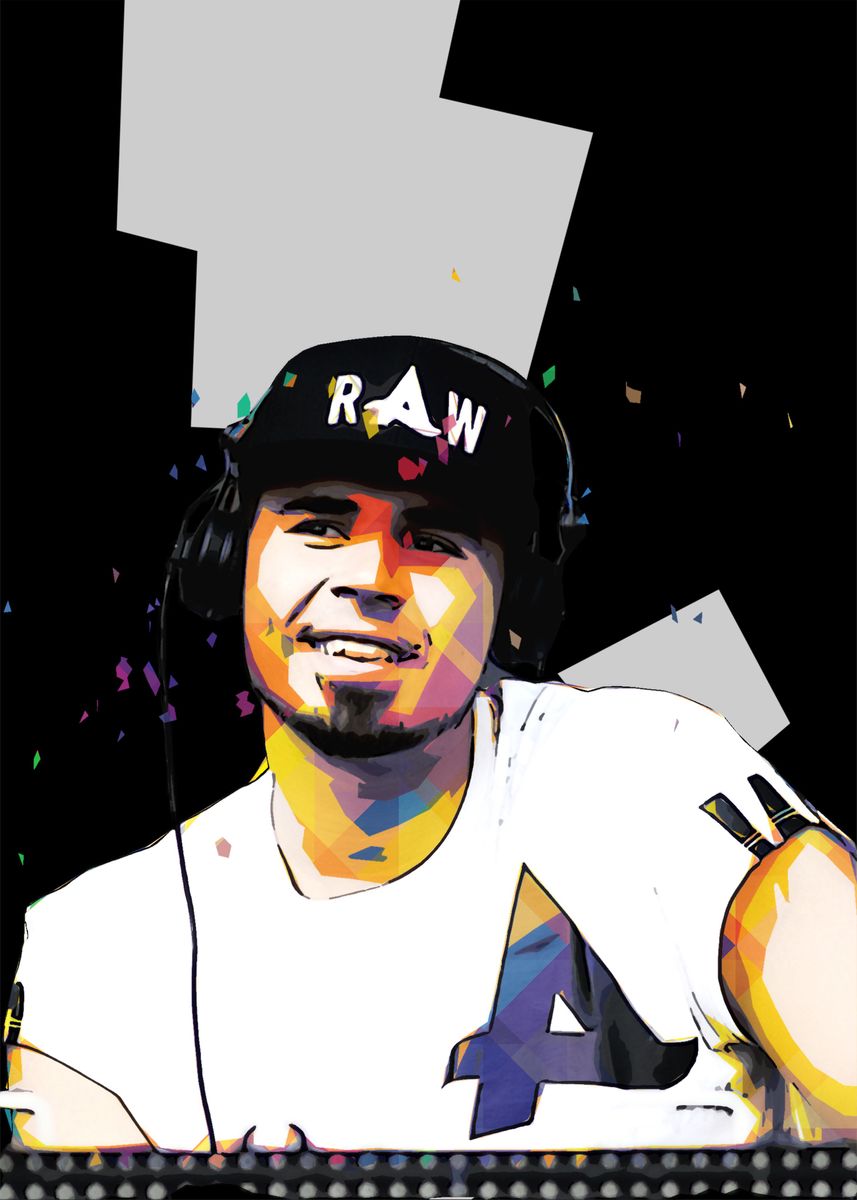 'Afrojack' Poster, picture, metal print, paint by MDA STUDIO | Displate