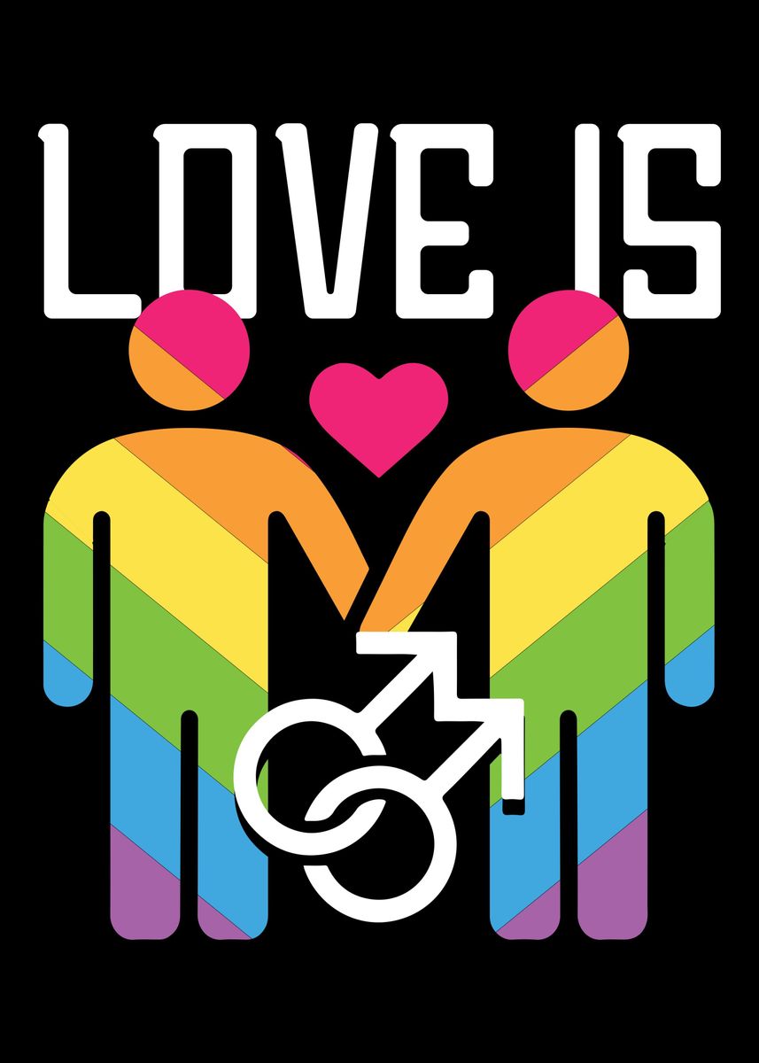 'Love is' Poster, picture, metal print, paint by AaronBaron | Displate