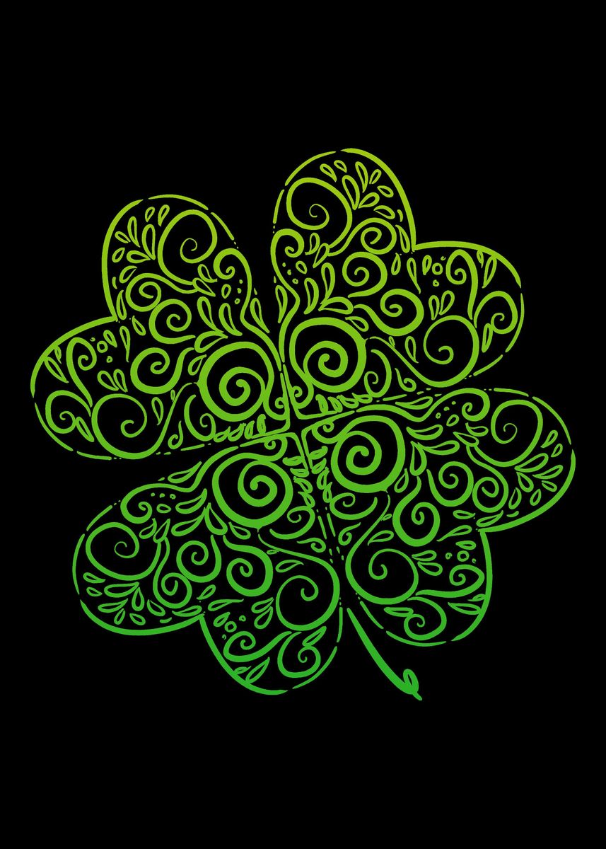 'Clover Design Irish Man Gi' Poster, picture, metal print, paint by ...