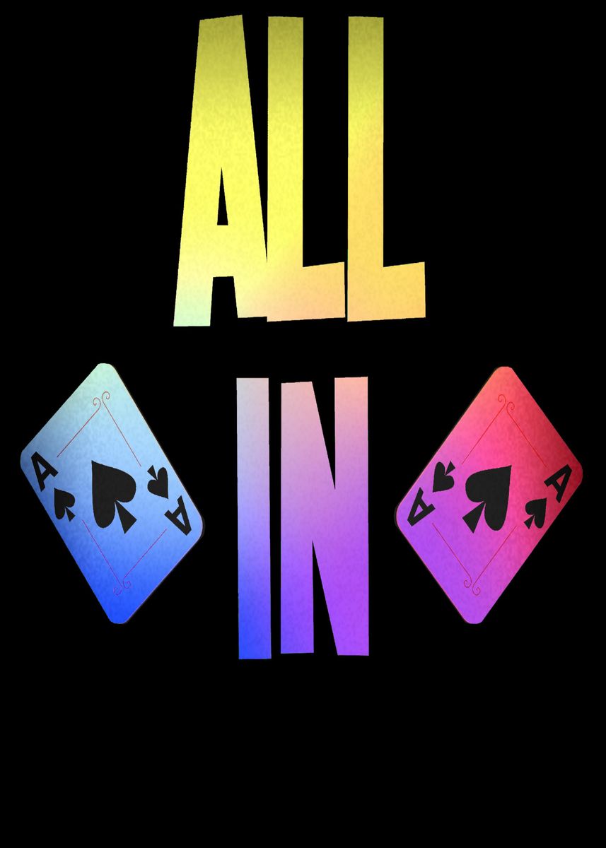 'Poker ALL IN Karten Pik' Poster, picture, metal print, paint by ...