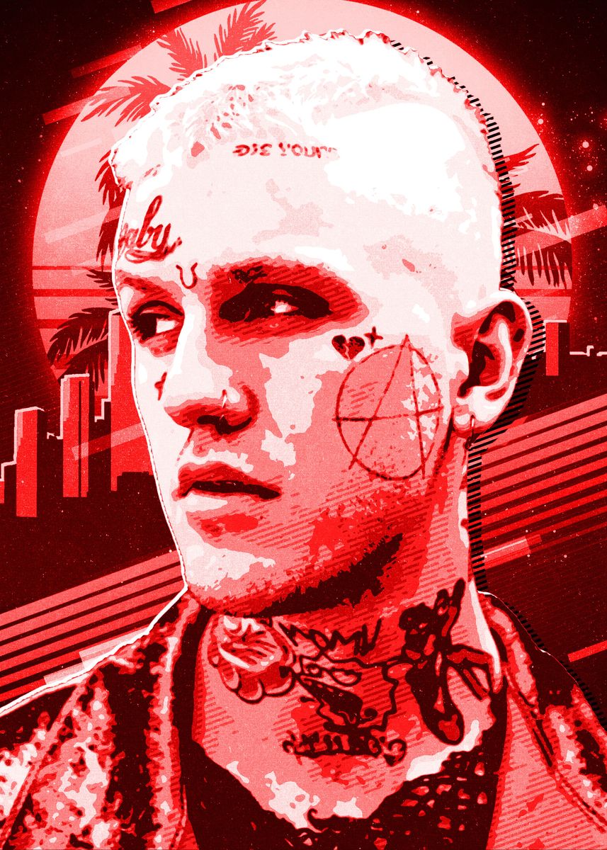 'Lil Peep red retro' Poster, picture, metal print, paint by Wibu Soft ...