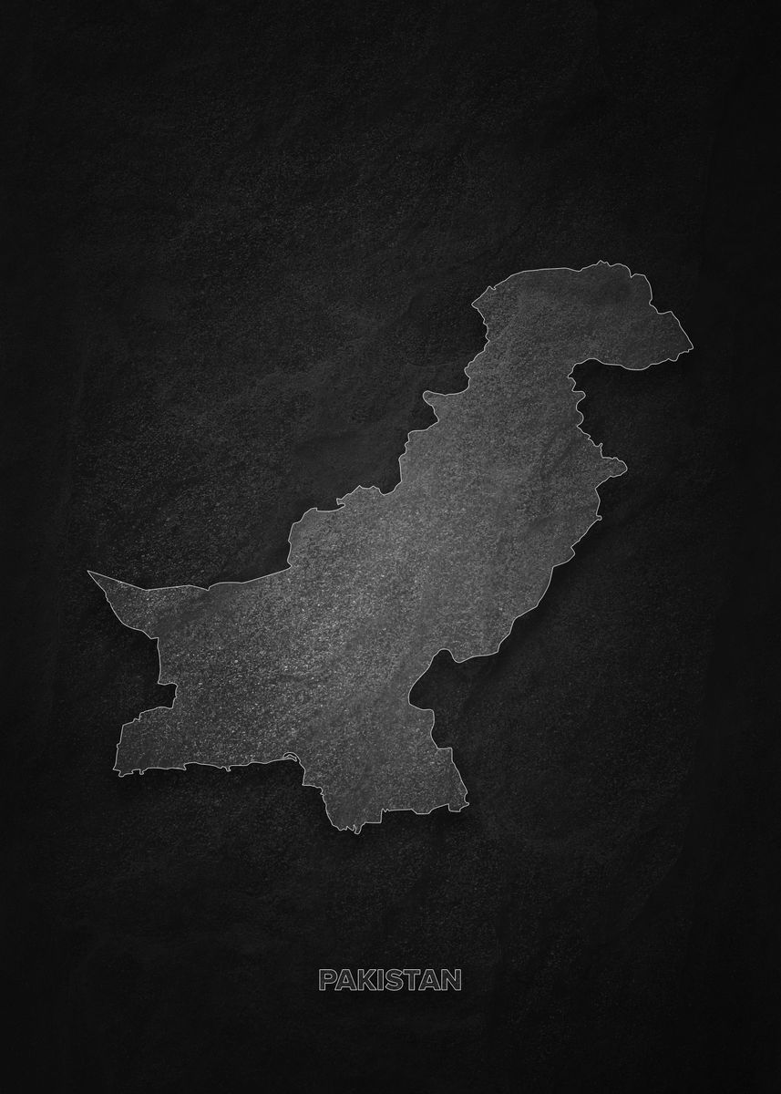 'Pakistan Map' Poster, picture, metal print, paint by Visitify | Displate