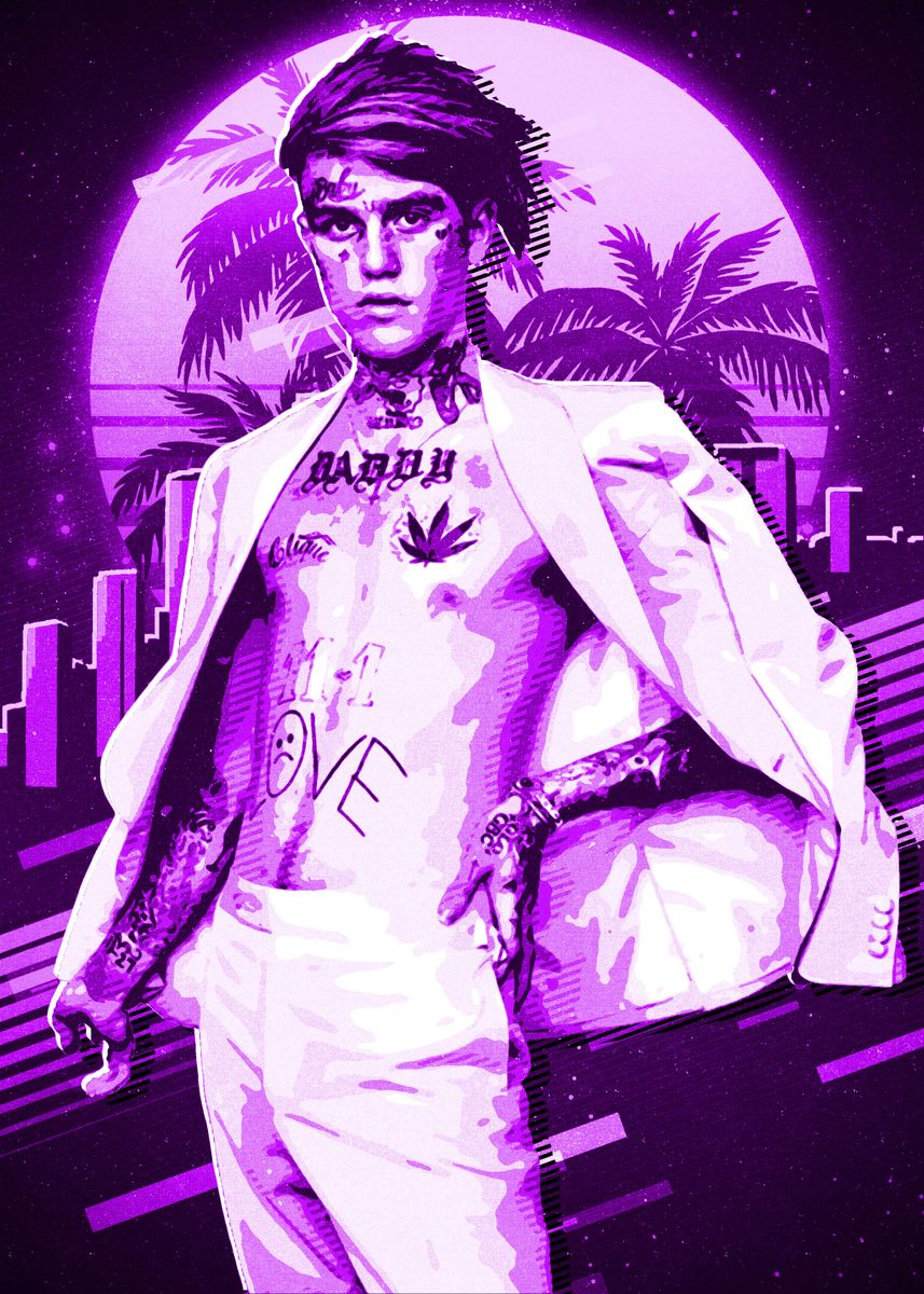 'Lil Peep purple retro' Poster by PURPLE Team | Displate