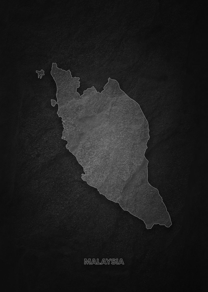 'Malaysia Map' Poster, picture, metal print, paint by Visitify | Displate