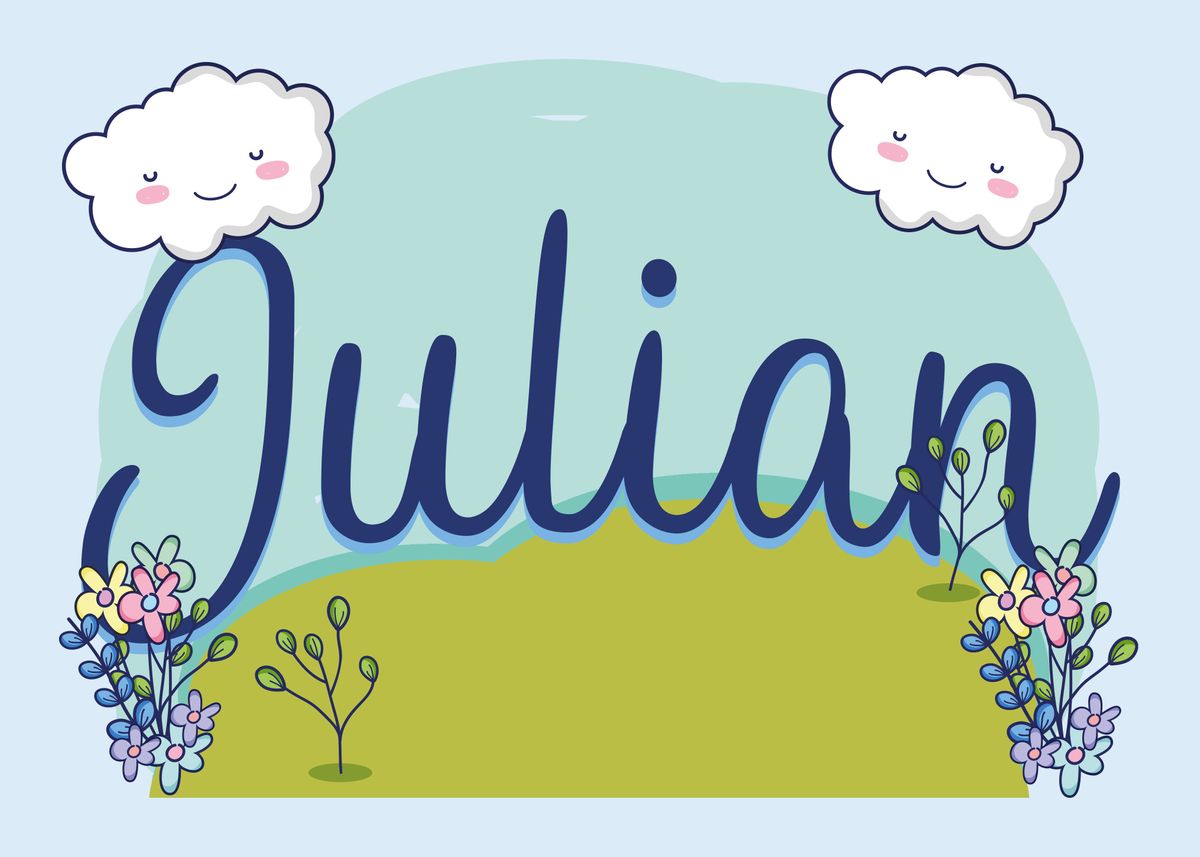 'JULIAN Baby Name Sign Gift' Poster by Ingo Helmet | Displate