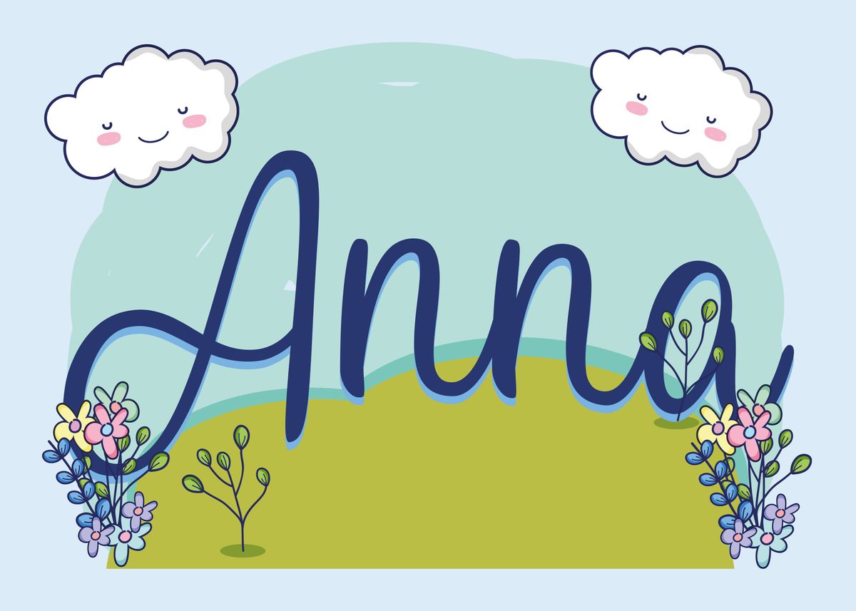 'ANNA Baby Name Sign Gift' Poster by Ingo Helmet | Displate