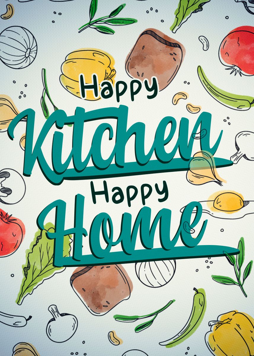 'Happy Kitchen' Poster, picture, metal print, paint by Belchior Canizo ...