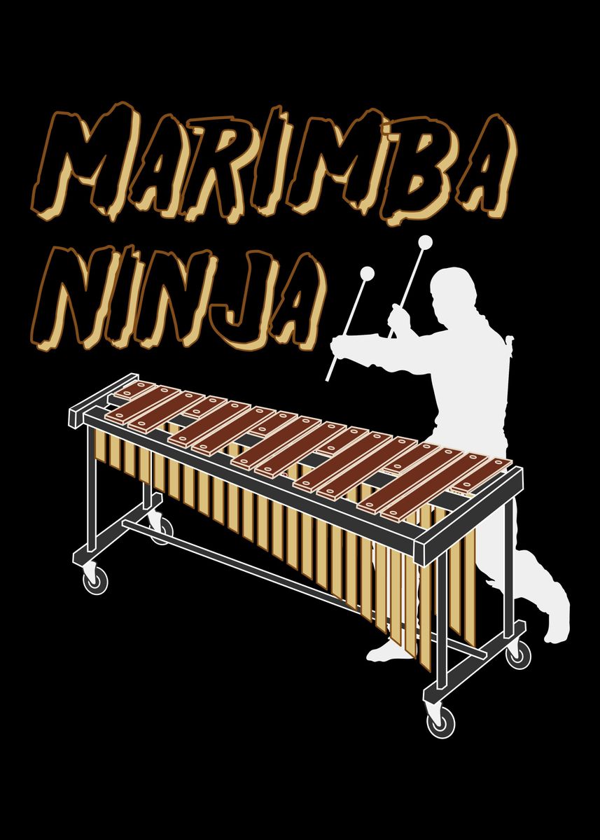 'Marimba Ninja For Marimba ' Poster, picture, metal print, paint by Uwe ...