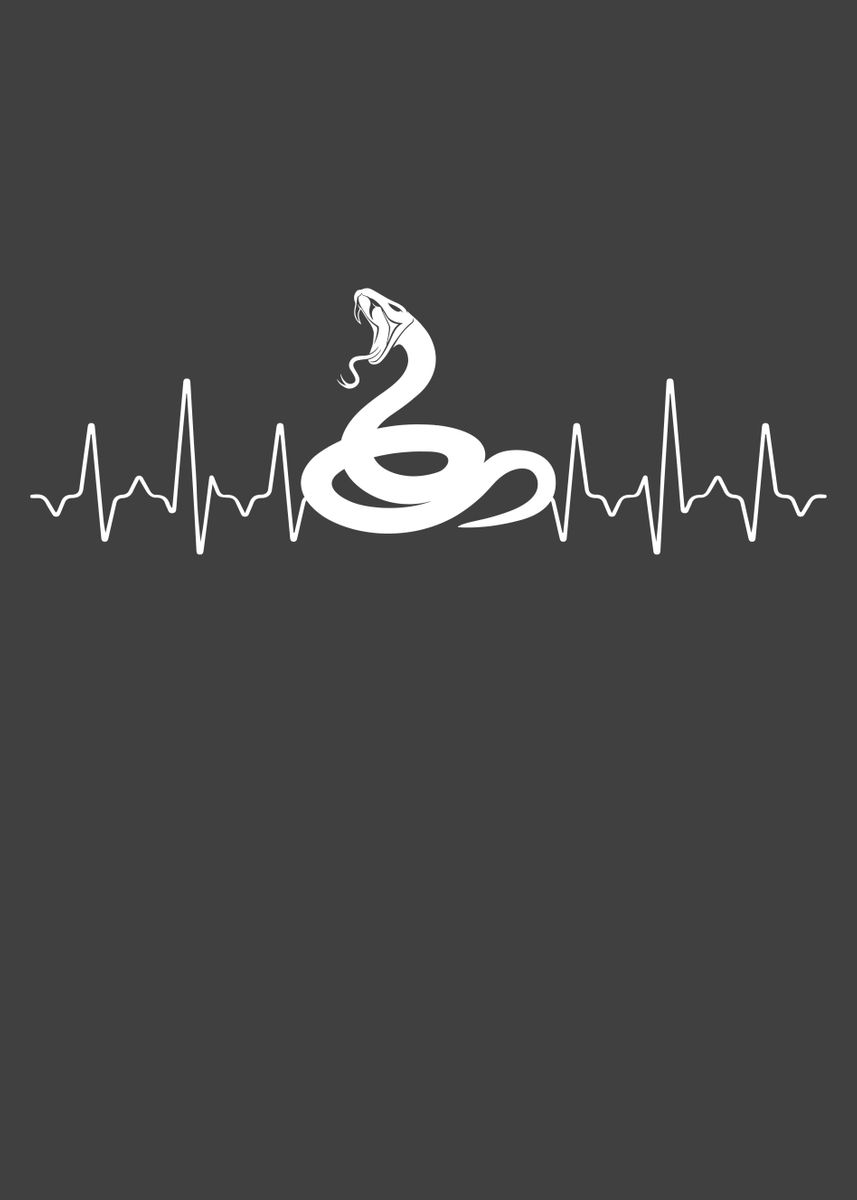'Snake Heartbeat' Poster, picture, metal print, paint by schmugo | Displate