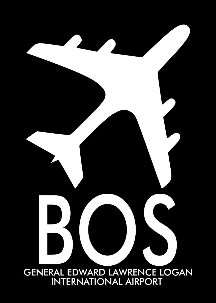 'LOGAN BOSTON BOS AIRPORT' Poster, picture, metal print, paint by ...