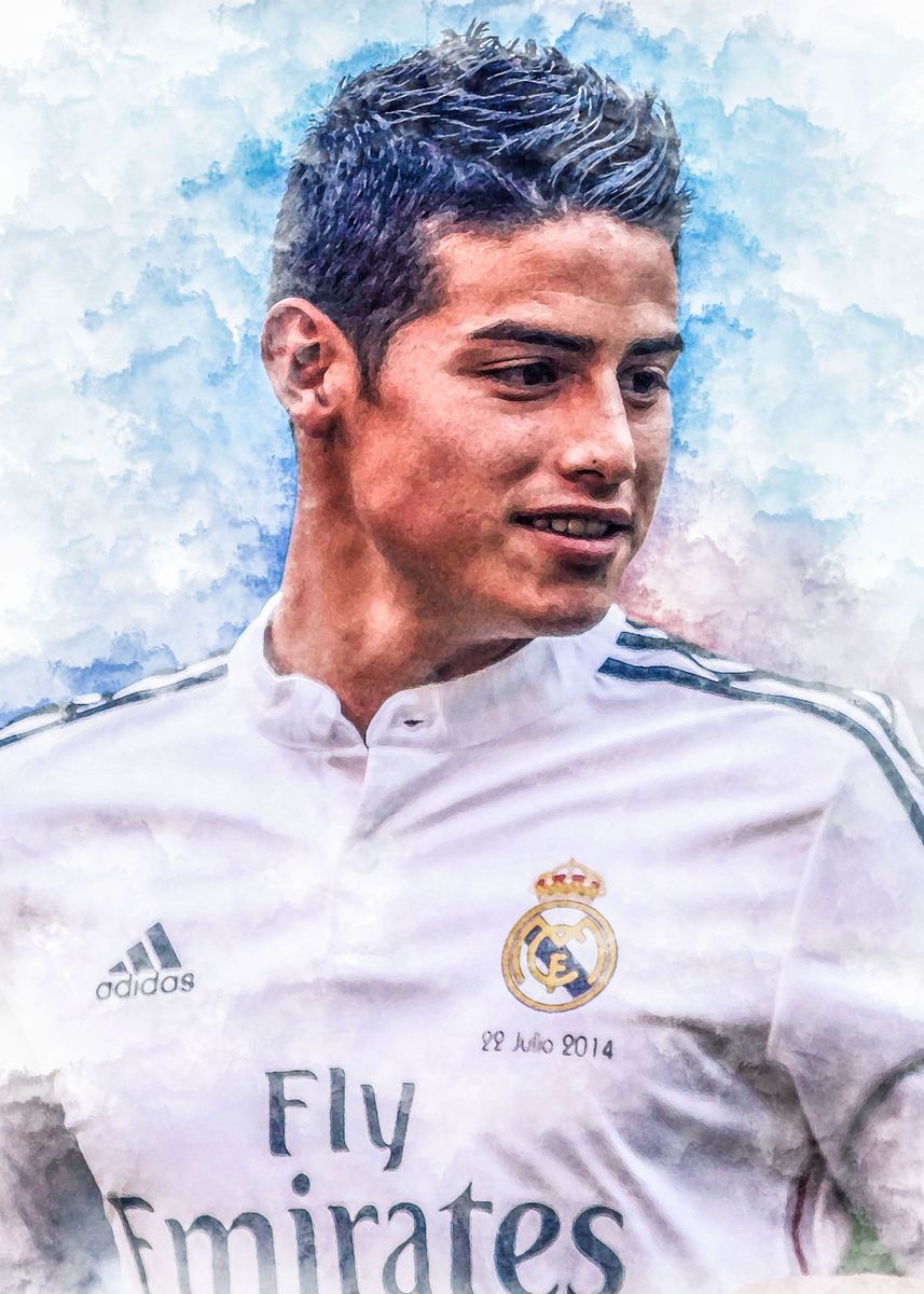 'James Rodriguez' Poster, picture, metal print, paint by Sabiqul Fahmi ...