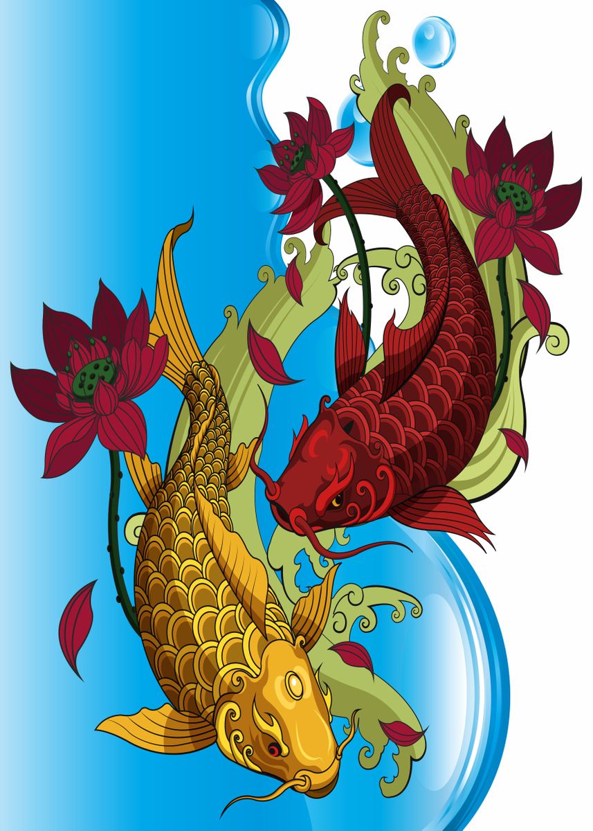 'fish' Poster, picture, metal print, paint by Erick Sato | Displate