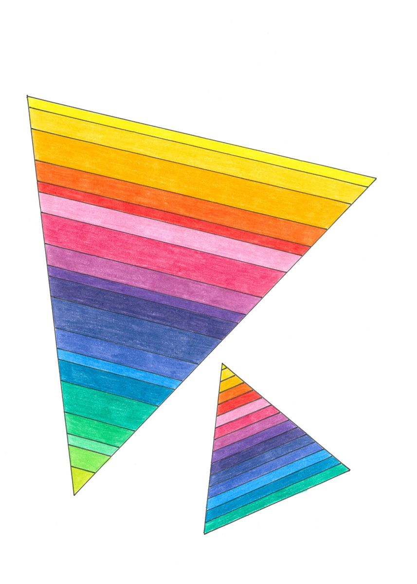 'Rainbow Triangles' Poster, picture, metal print, paint by Sophia ...