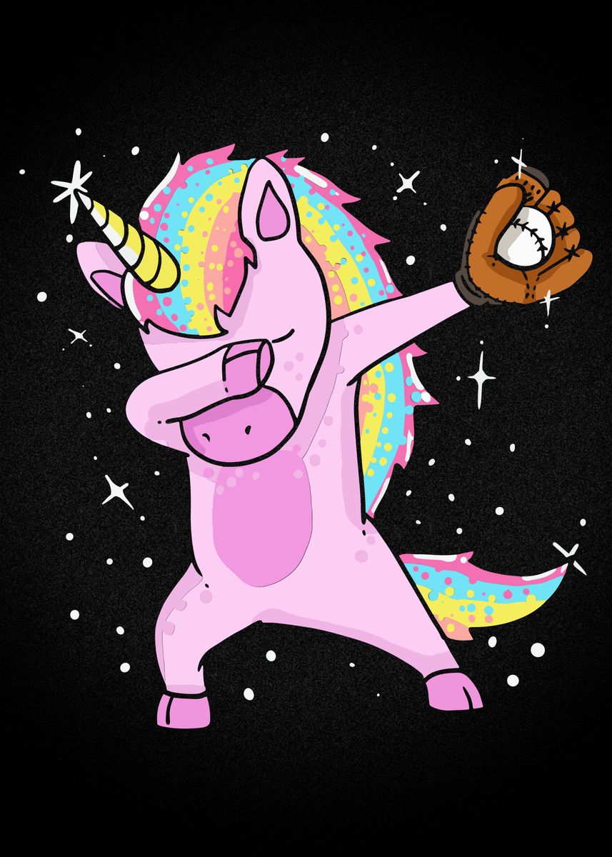 'Magical Softball Unicorn' Poster by Platebubble | Displate