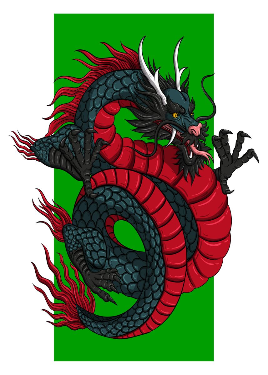 'dragon' Poster, picture, metal print, paint by Erick Sato | Displate