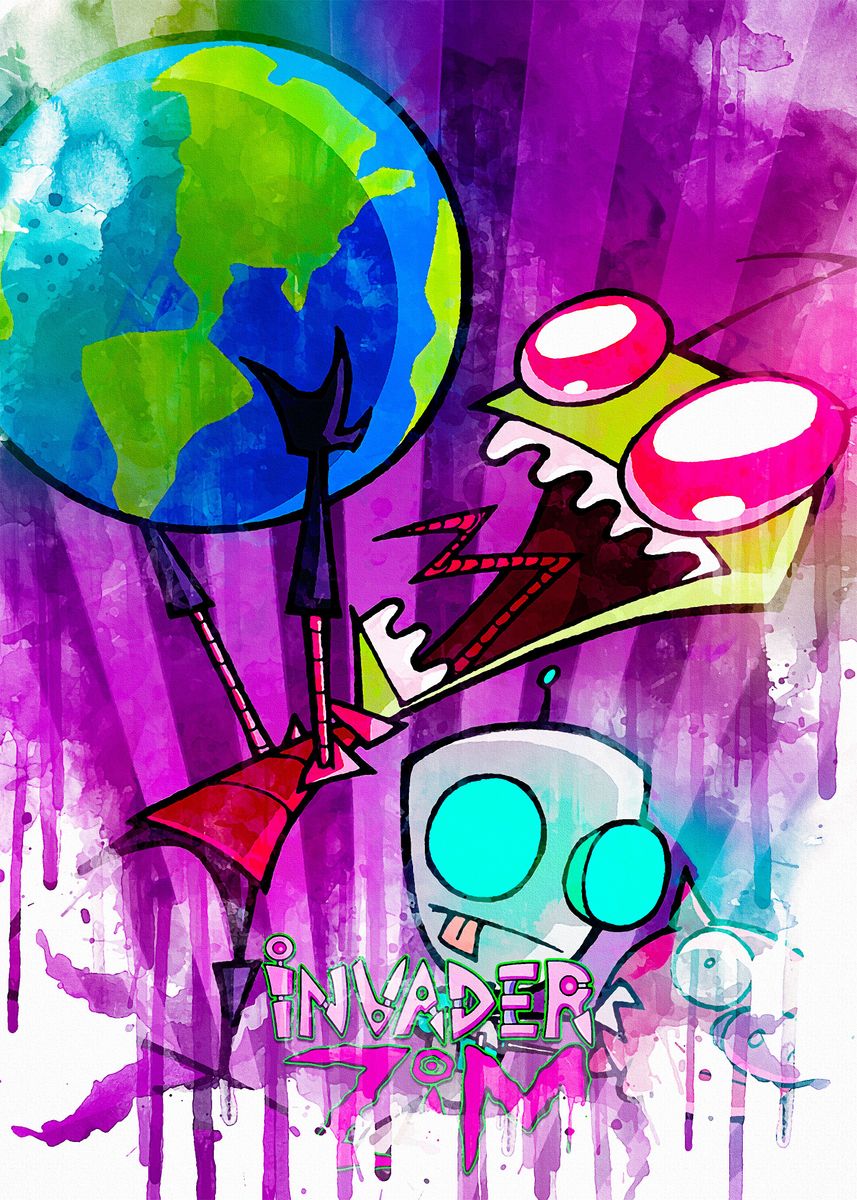 'Invader Zim 1' Poster, picture, metal print, paint by Zain Brookes ...