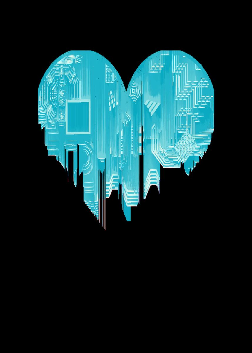 'Digital Love Love Heart' Poster by sytacdesign | Displate