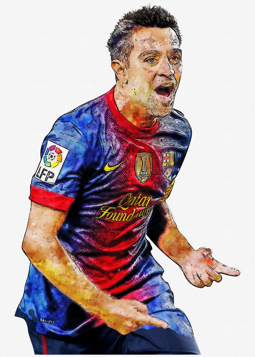 'Xavi' Poster, picture, metal print, paint by tabysra | Displate