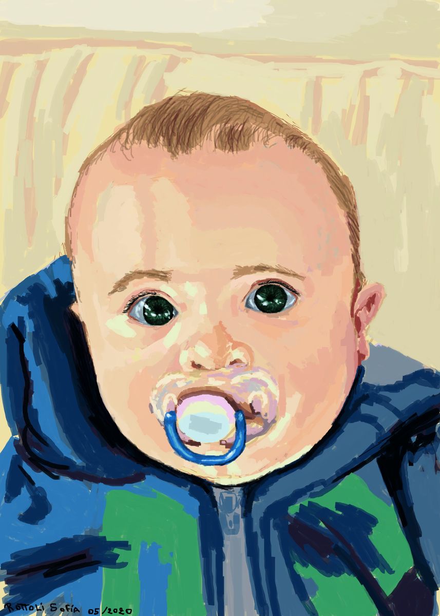 'Bebe en Paint' Poster, picture, metal print, paint by Sofìa Rottoli ...